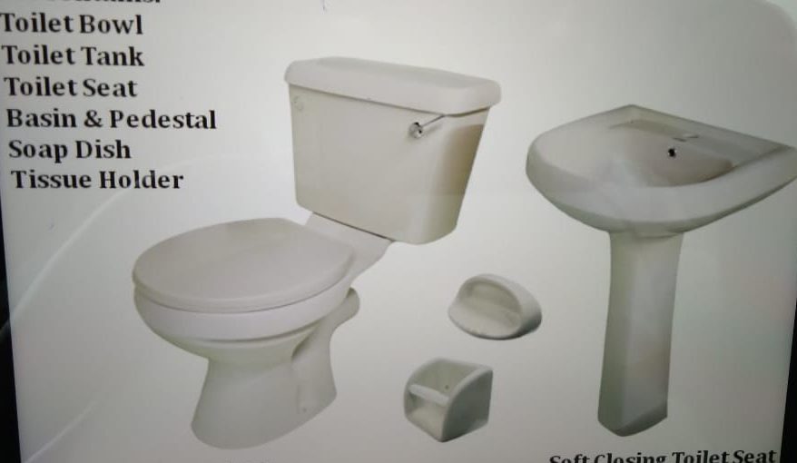 Victory Toilet set/Face Basin & Ped Ivory P-Trap | Wongs Hardware ltd